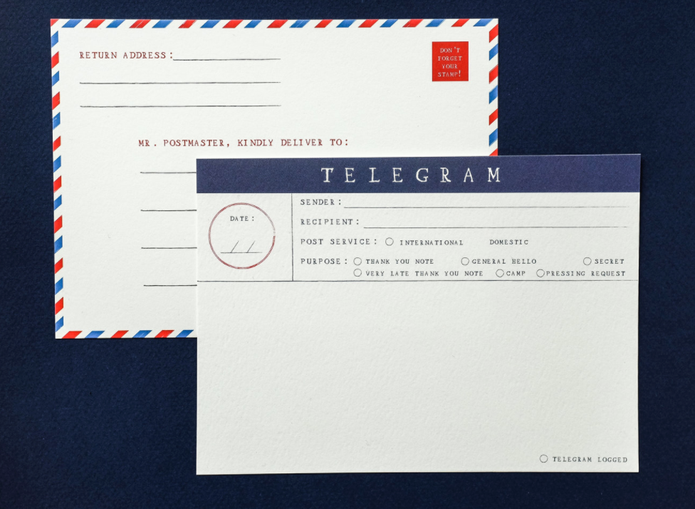 Mr. Boddington's Telegram Postcard Set – Polka Dot Clouds